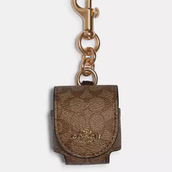 Coach | Headphones | Coach Leather Airpods Case Bag Charm | Poshmark